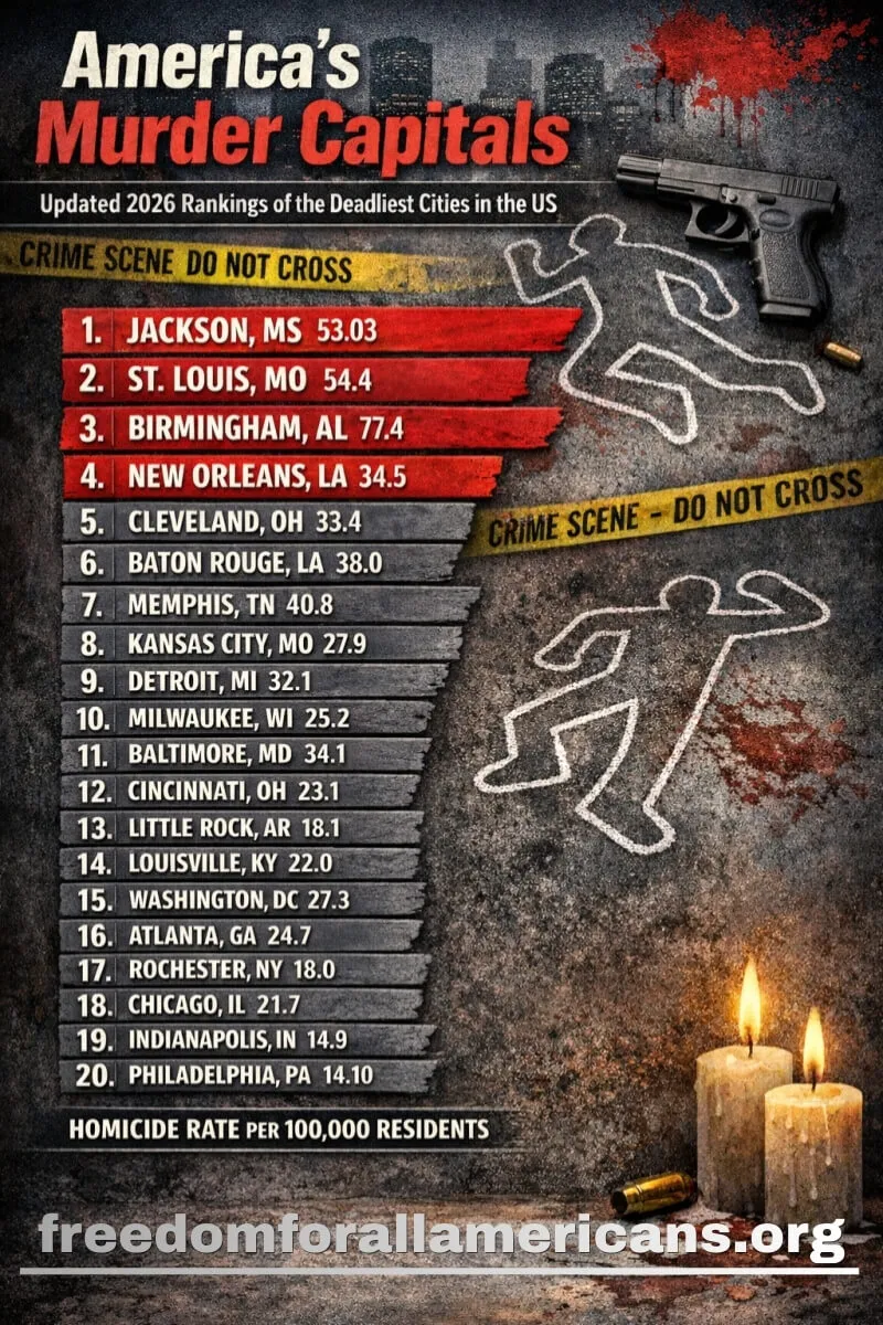 America's Murder Capitals: A 2026 Ranking of the Deadliest Cities